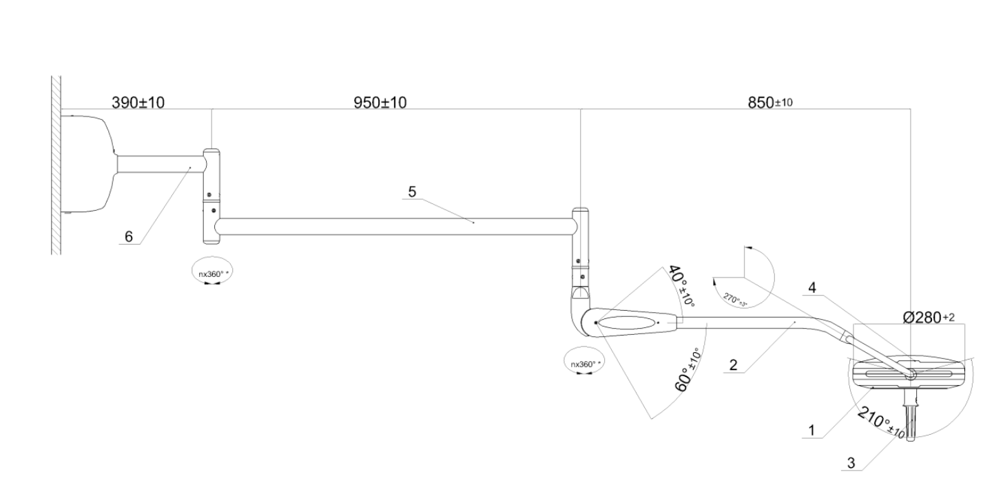 Lampa operacyjna Famed Solis 130 ścienna lampy bezcieniowe Famed ścienna